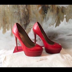 Valentino Garavani | Shoes | Valentino Albright Red Leather Platform ...